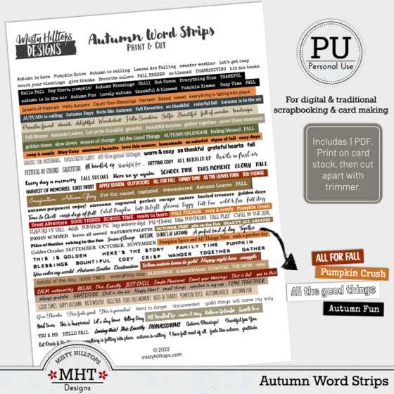 Freebie Friday: Autumn Word Strips | Freitags Freebie: Herbst ...