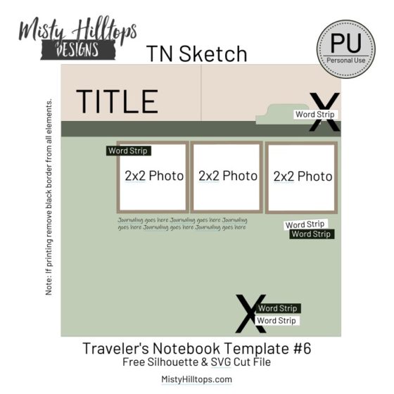 Sketch Monday: Traveler’s Notebook Sketch & Cut Template #6 – Mistyhilltops
