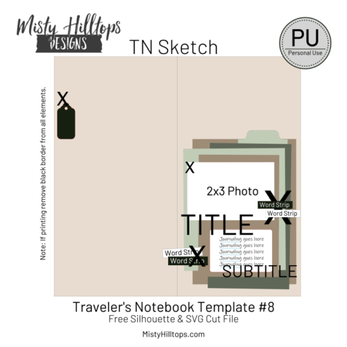 Sketch Monday: Traveler’s Notebook Sketch & Cut Template #8 – Mistyhilltops