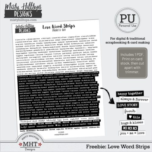 Freebie Friday: Love Word Strips – Mistyhilltops