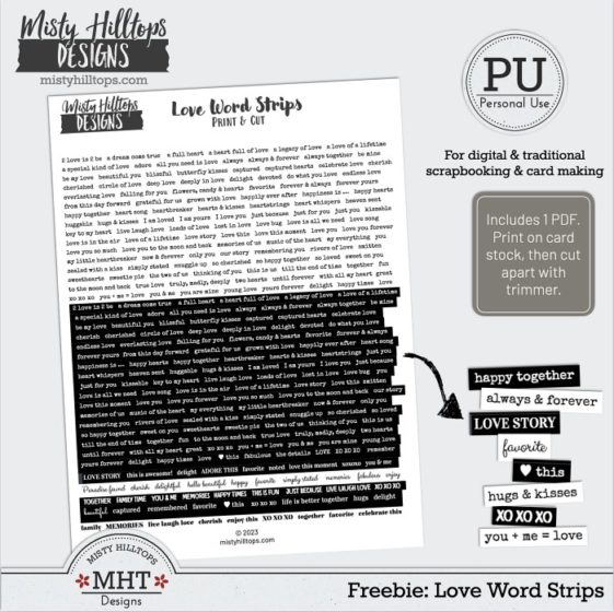 Freebie Friday: Love Word Strips – Mistyhilltops
